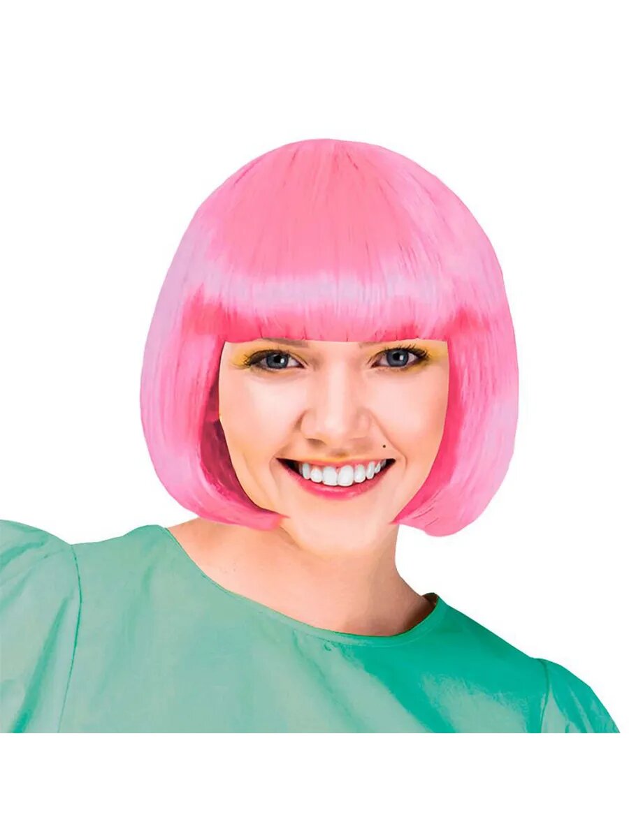 Парик карнавальный "Аниме" Розовый Каре / 120 г / веселуха