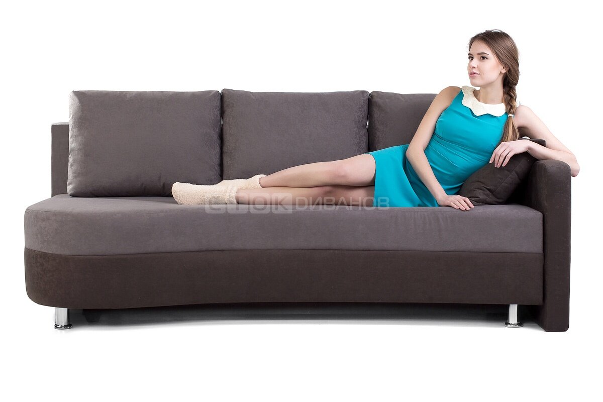 Диван Сток Диванов Фантазия Grey серо-коричневый, механизм еврокнижка, с ящиком для хранения