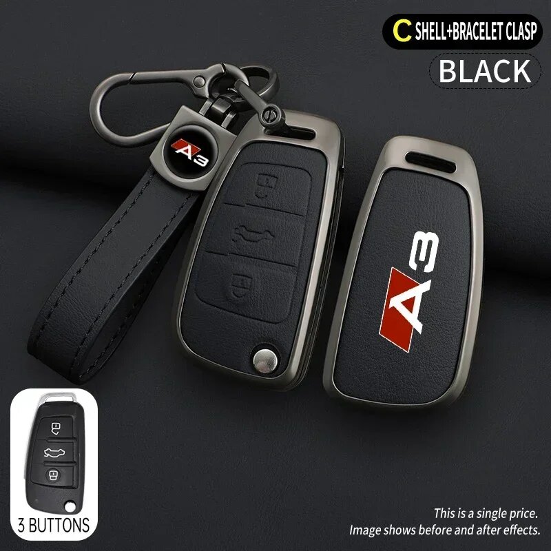 Чехол для ключа Audi A3, черный A-black keyring