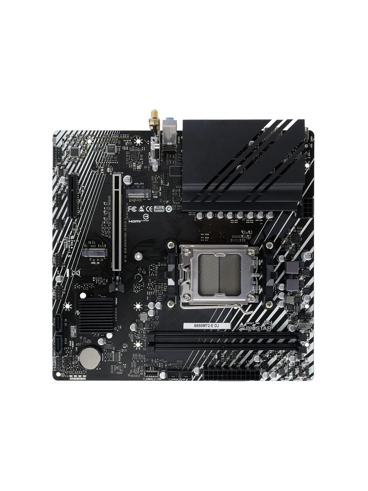 Материнская плата Biostar B850MT2-E DJ, SocketAM5, AMD B850, mATX
