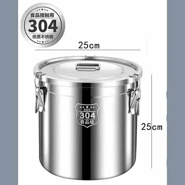 Кадка для засолки, Нержавеющая сталь, 12 л, диаметр 25 см