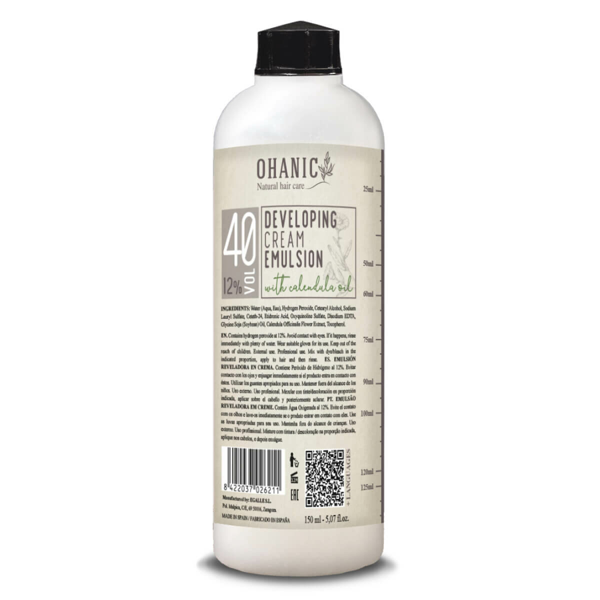 Оксид для краски 12% Ohanic Cream Developer Emulsion (40 vol), 150 мл