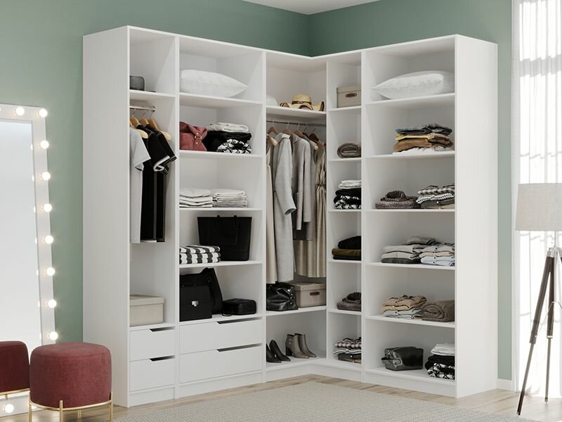 Гардеробная "Британи 34" 2200/1800х2400х500, белый