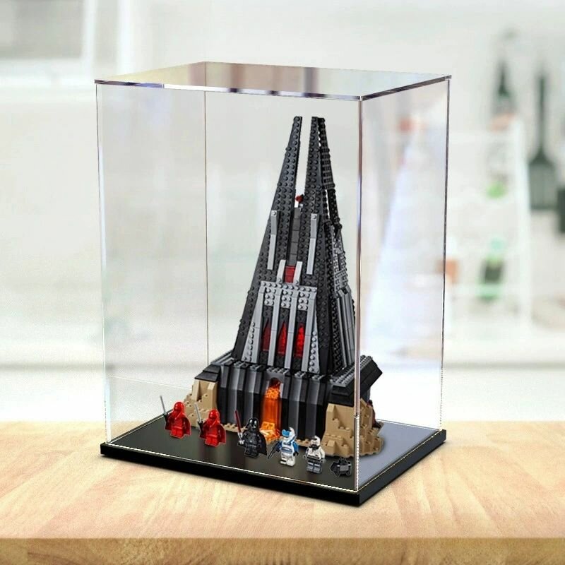 Ящик для хранения, акрилик, черное матовое стекло, жесткий, 45x35x25 см