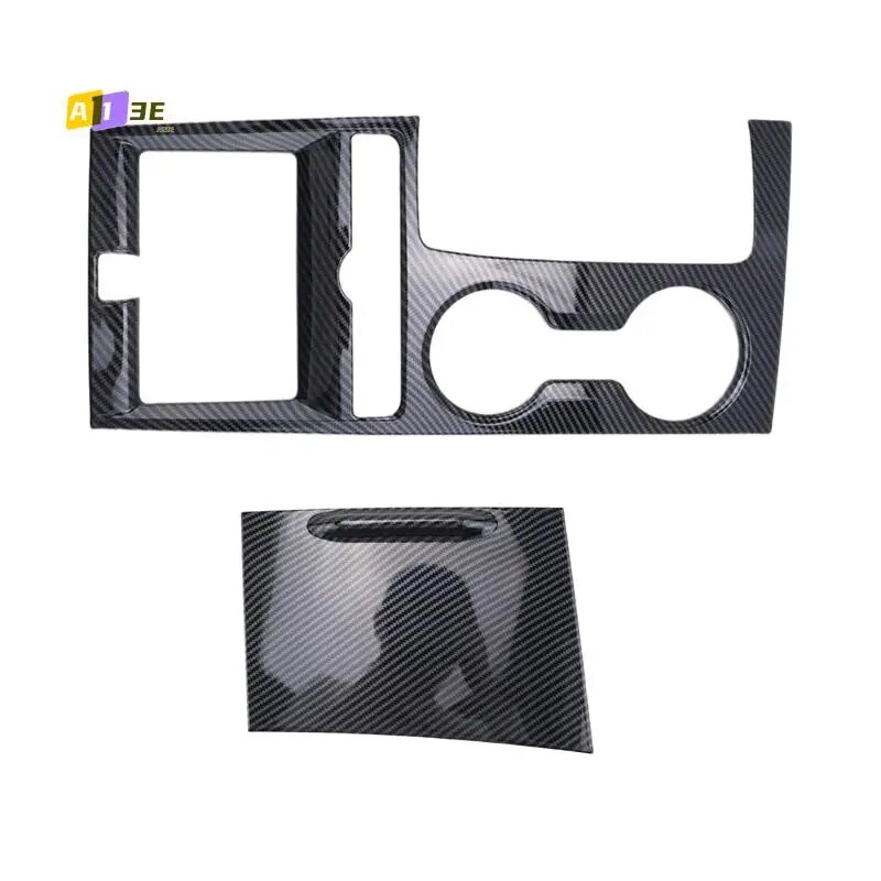 A03E-2 шт, автомобильная центральная консоль из углеродного волокна, панель переключения передач, держатель для чашки с водой, накладка, наклейки для KIA K5 2020 2021 2022