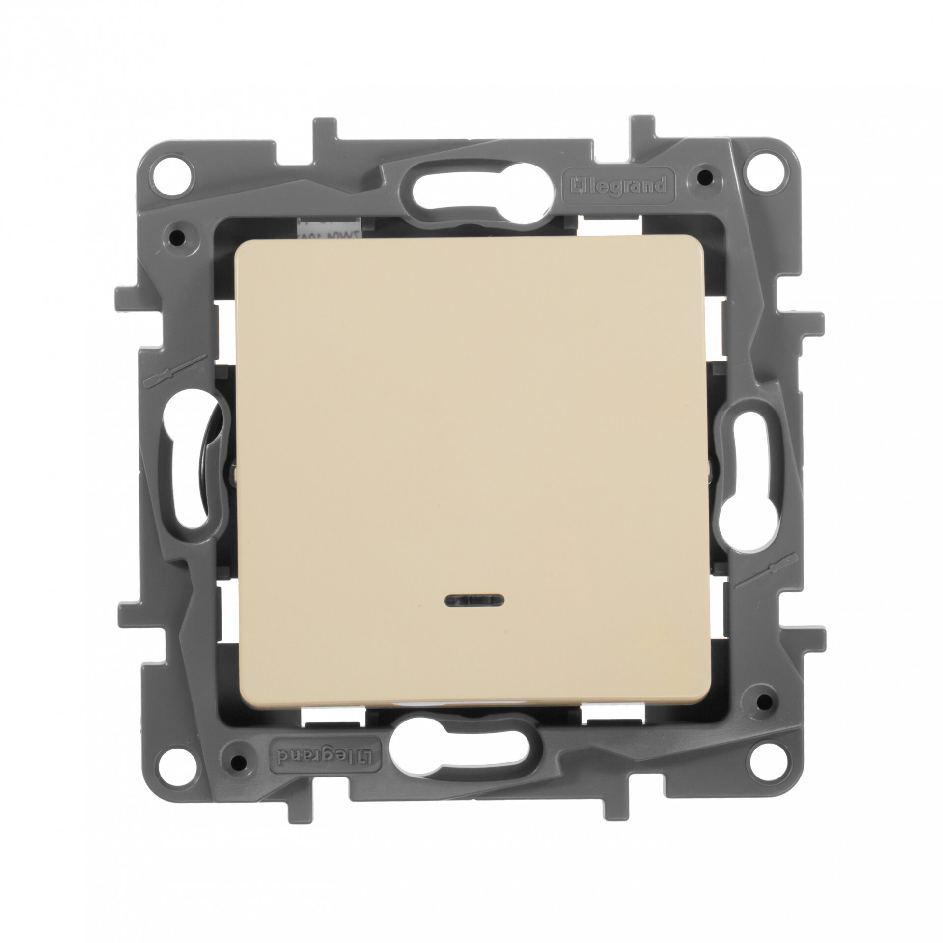 ETIKA Переключатель 1-клавишный с подсветкой/индикацией схема 6L 10АХ безвинтовые зажимы слоновая кость, IEK 672315 (1 шт.)