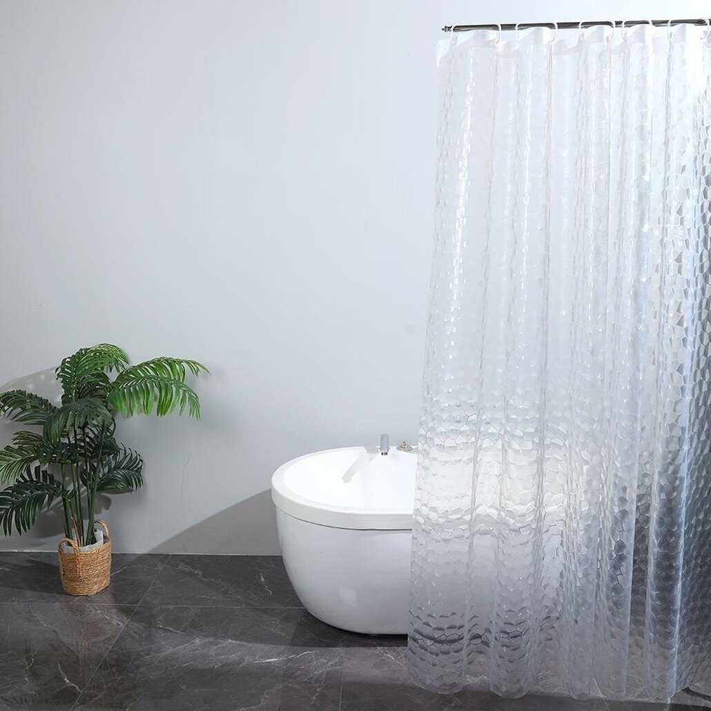 Штора для ванной 180х200см, водонепроницаемая PEVA, текстура 3D пева