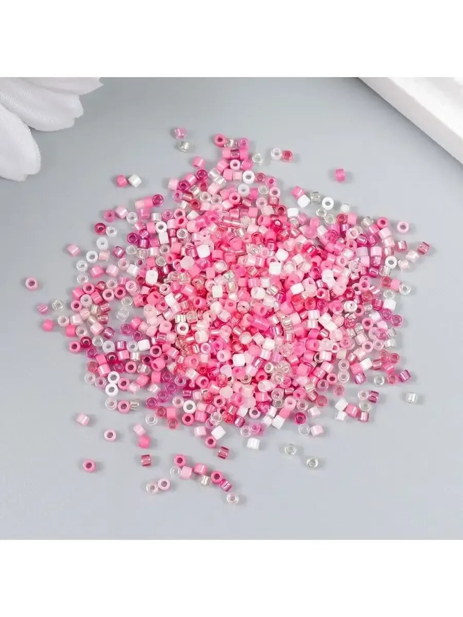 Бисер 12/0 "Перламутр. Ярко-розовое ассорти" 10 гр