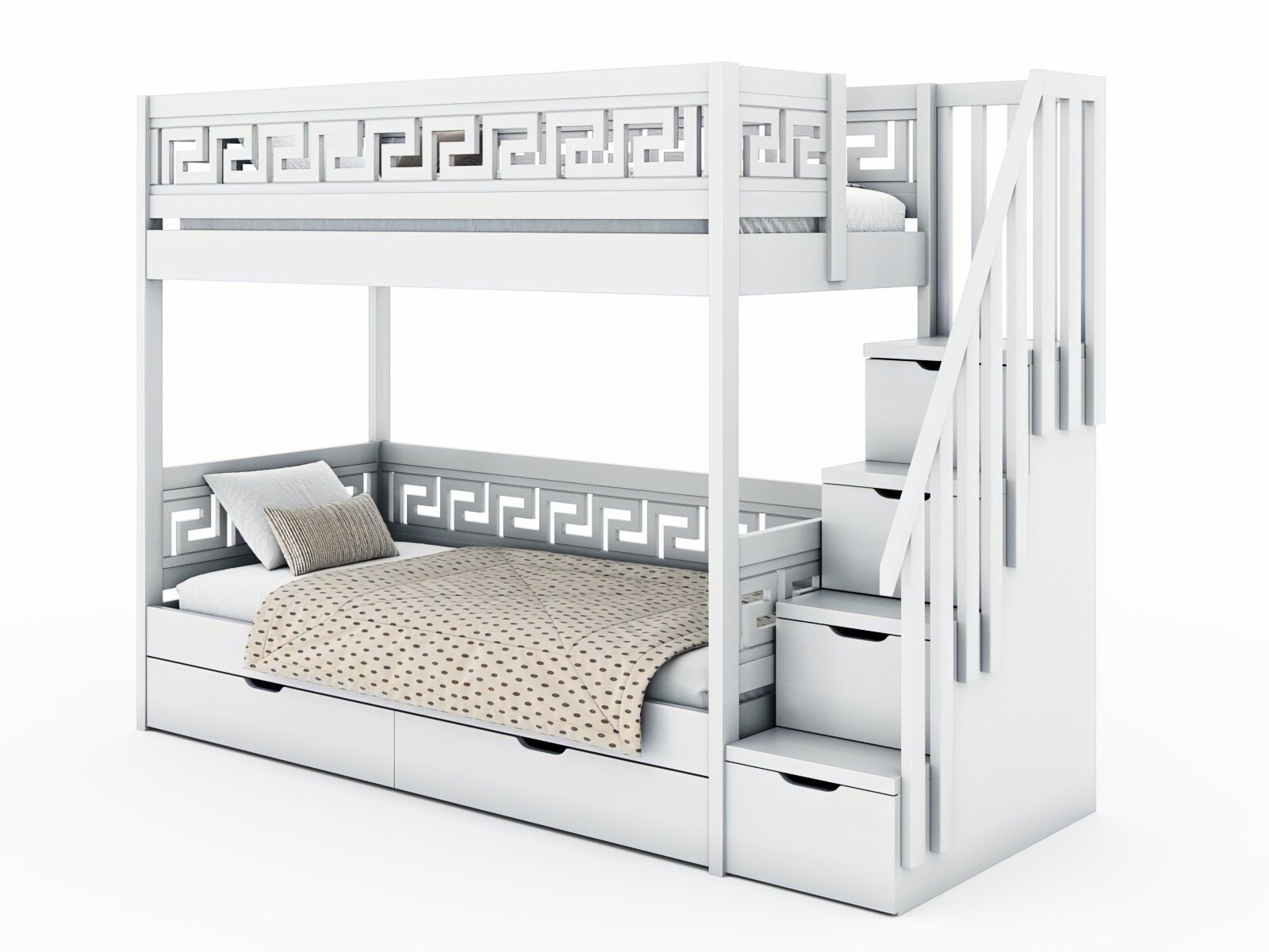 Двухъярусная кровать Крит 90х190, с двумя выкатными ящиками и ЛК