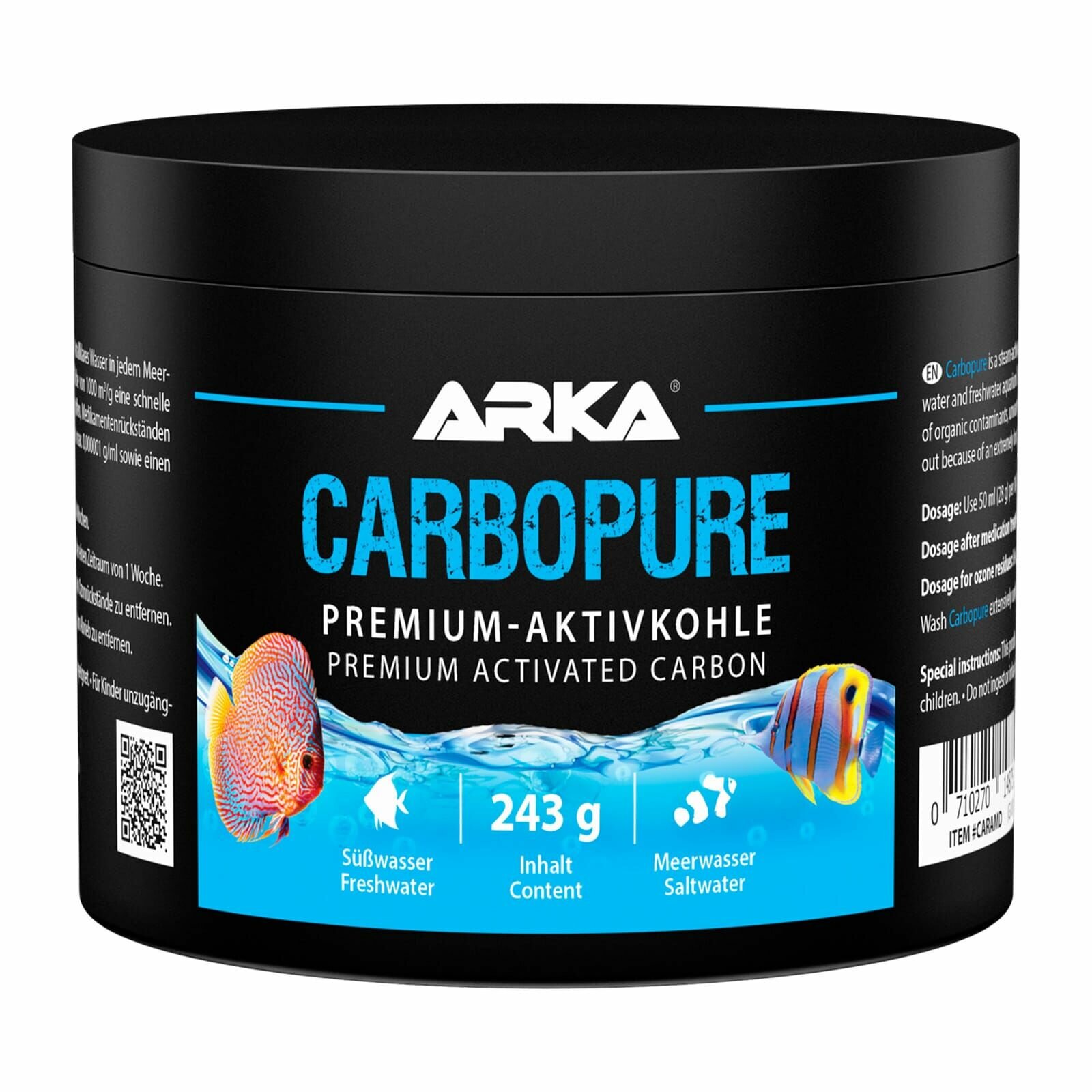 ARKA Carbopure Premium-Aktivkohle — активированный уголь в форме гранул, 243 гр.