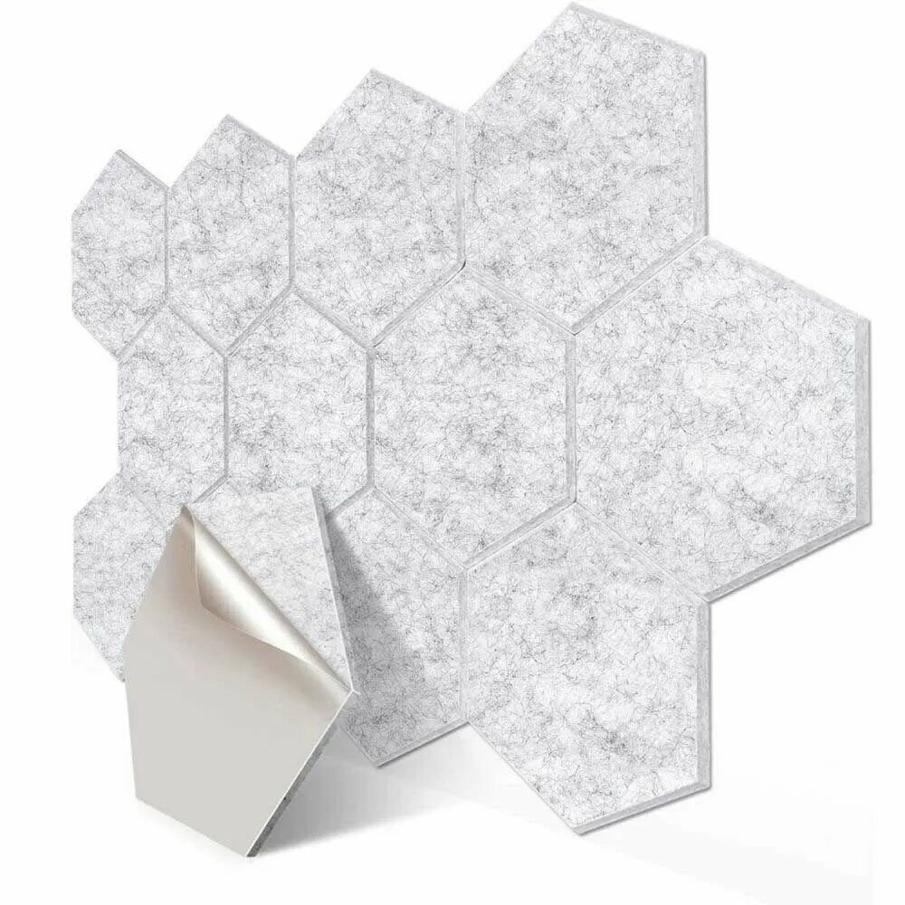 12 шт. Шестиугольный самоклеящийся Звукопоглощающий материал 30X26CM Шумоизоляция для перегородок декоративные панели для стен