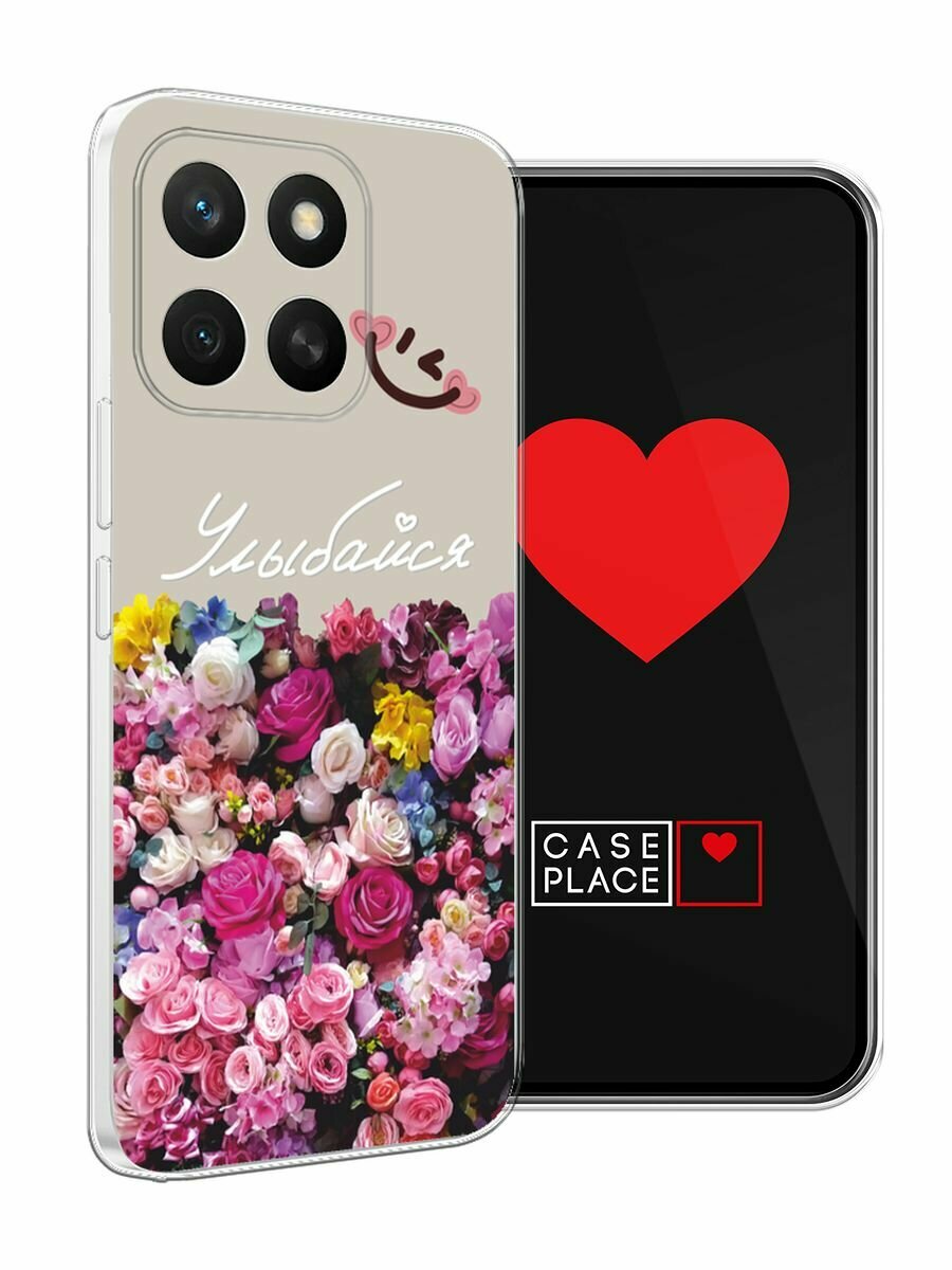 Силиконовый чехол на Honor X8c / Хонор X8c с принтом "Букет счастья" — фото 1