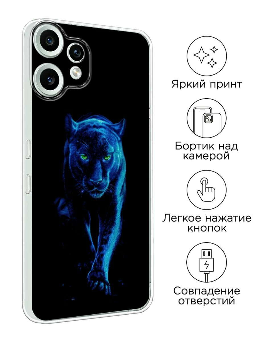 Чехол на CMF Phone 2 Pro / CMF Фон 2 Про с принтом "Пантера в лунном свете" — фото 1