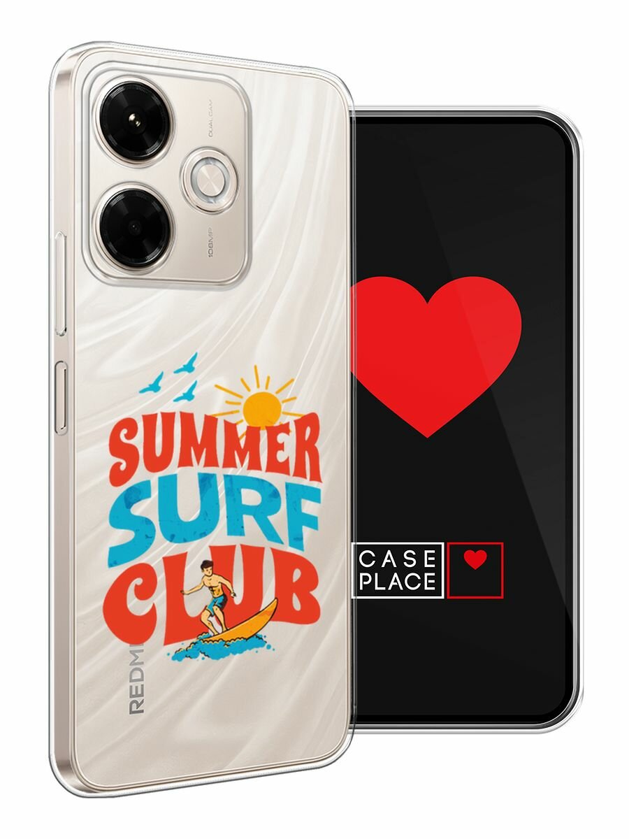 Чехол на Xiaomi Redmi 13X / Сяоми Редми 13X с принтом "Summer surf club", прозрачный — фото 1