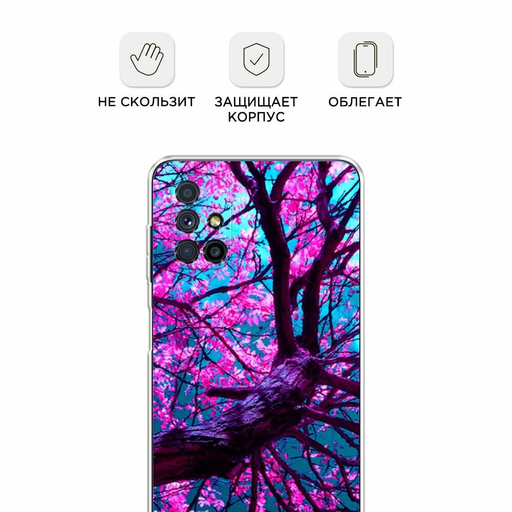 Чехол на Samsung Galaxy M51 / Самсунг Галакси М51 с принтом Фиолетовое дерево — фото 1