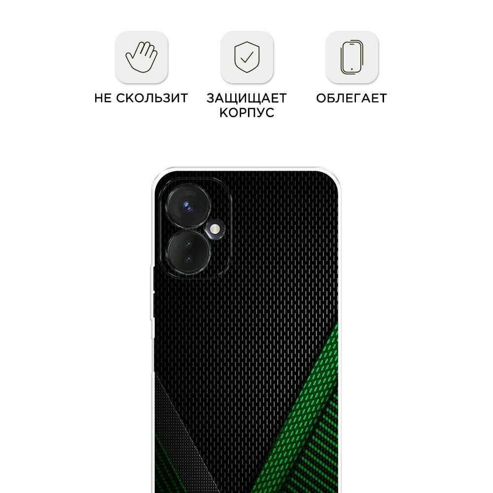 Чехол на Tecno Spark 9 Pro / Техно Спарк 9 Про с принтом "Зеленый карбон" — фото 1