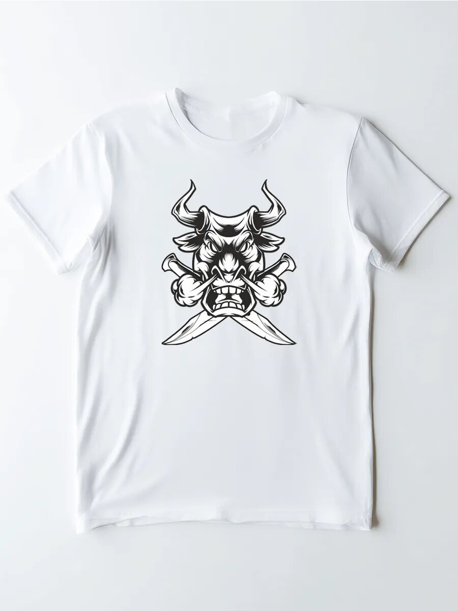 Футболка бык мечи злой