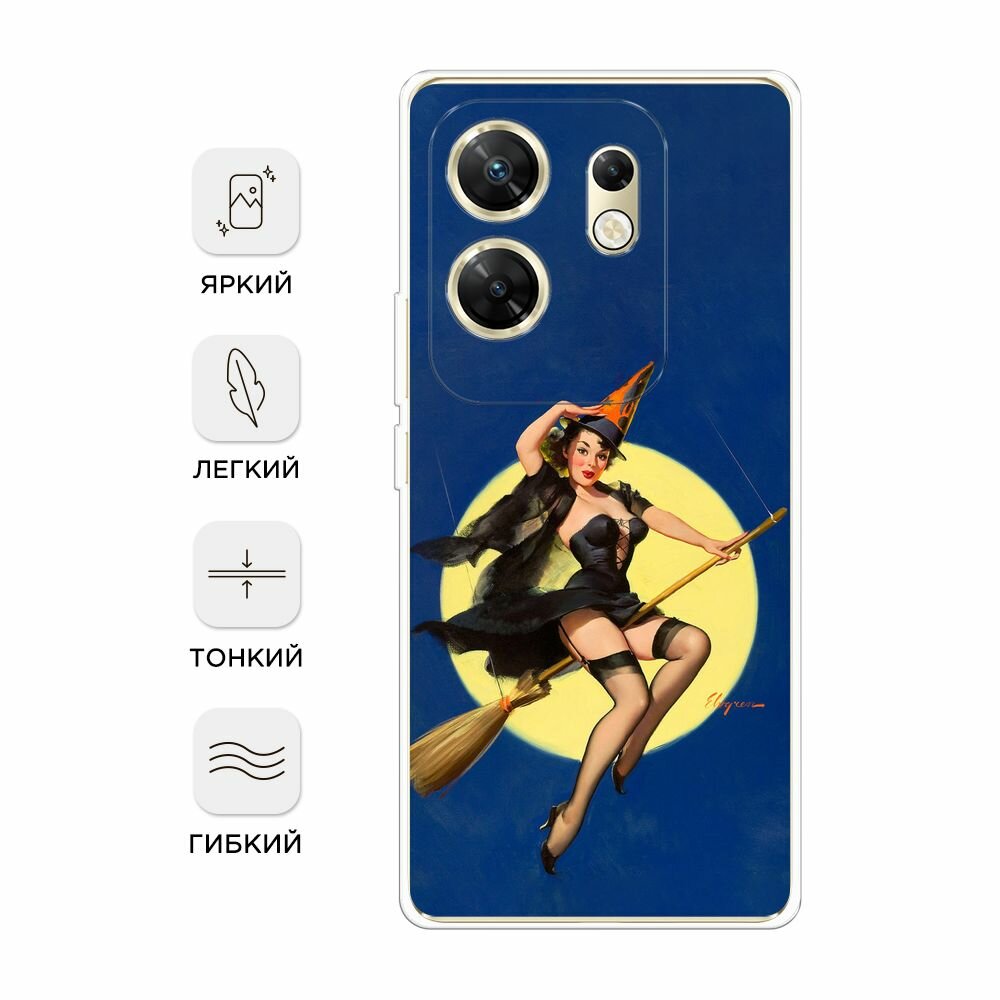 Чехол на Infinix Zero 30 4G / Инфиникс Зеро 30 4G с принтом Pin-Up Witch — фото 1