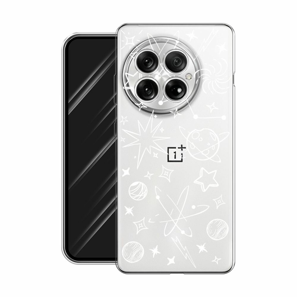 Чехол на OnePlus 13 / Ван Плас 13 с принтом "Космическая вселенная", прозрачный — фото 1