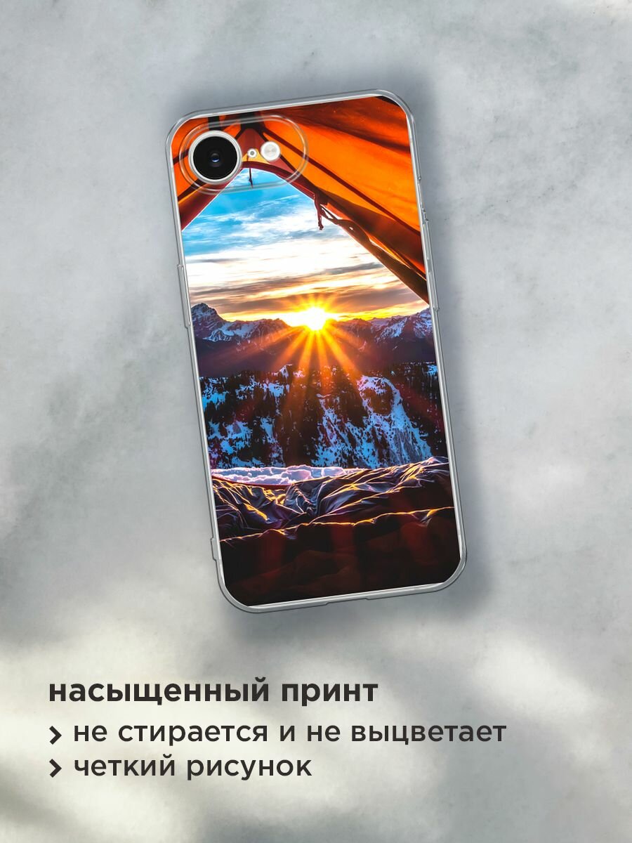 Силиконовый чехол на Apple iPhone 16e/17e / Айфон 16е/17e с принтом "Горы 7" — фото 1