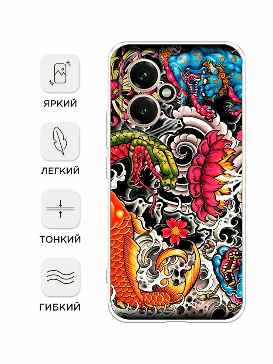 Чехол на Honor 400 / Хонор 400 с принтом "Японское искусство" — фото 1