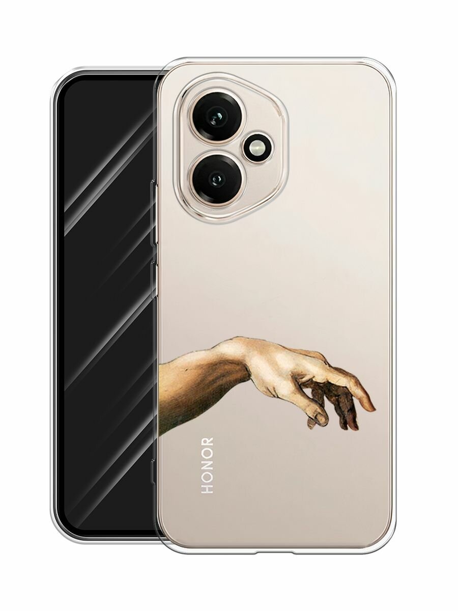 Чехол на Honor 400 / Хонор 400 с принтом Creazione di Adamo 1, прозрачный — фото 1