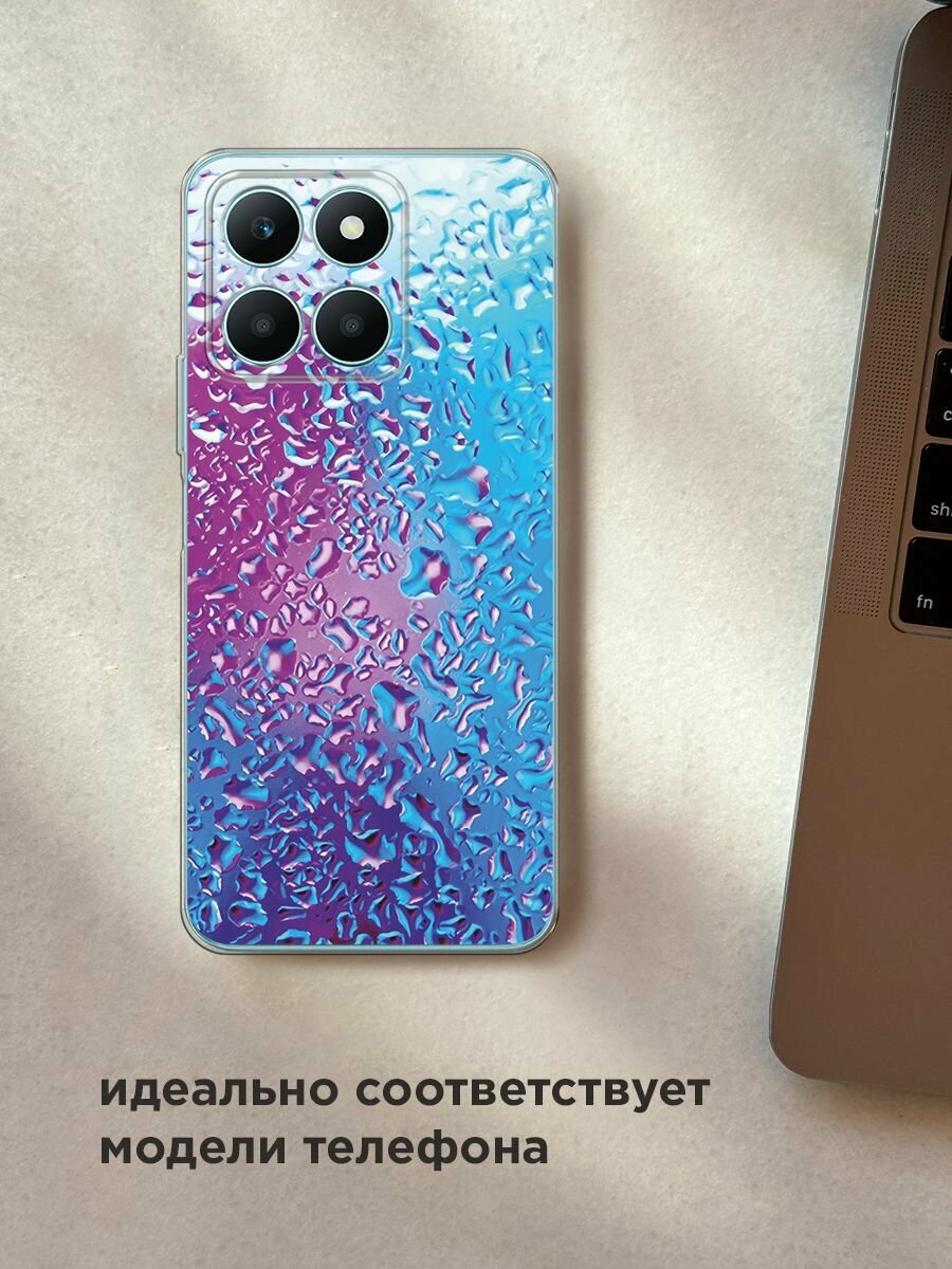Силиконовый чехол на Honor X6A / Хонор X6A с принтом "Капли на стекле" — фото 1