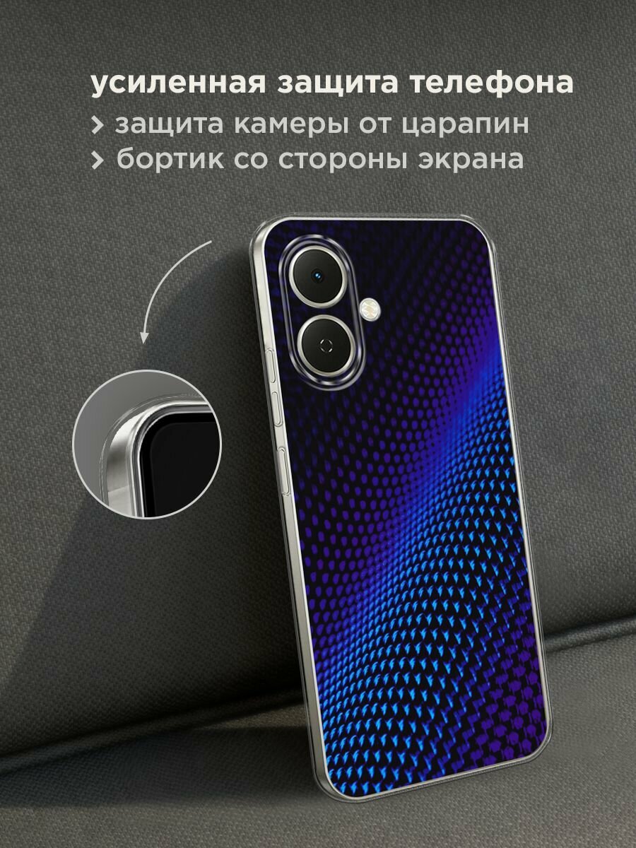 Чехол на Tecno Spark Go 2 / Текно Спарк Го 2 с принтом "Синий карбон" — фото 1