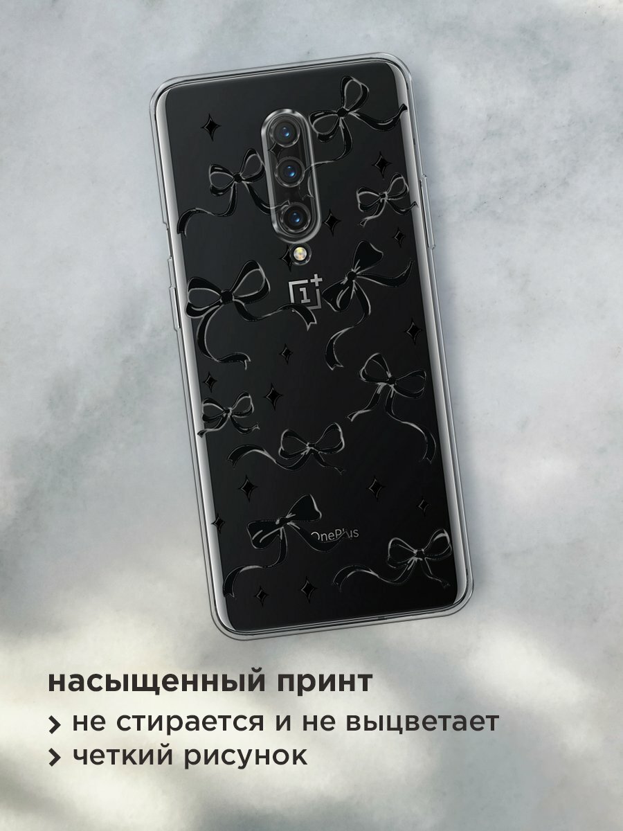 Чехол на OnePlus 8 / ВанПлас 8 с принтом "Милые чёрные бантики 4" — фото 1