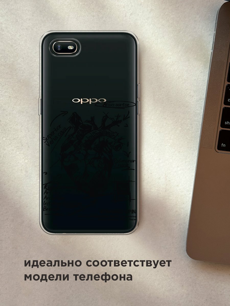 Чехол на Oppo A1k / Оппо А1к с принтом "Анатомическое сердце 2", прозрачный — фото 1