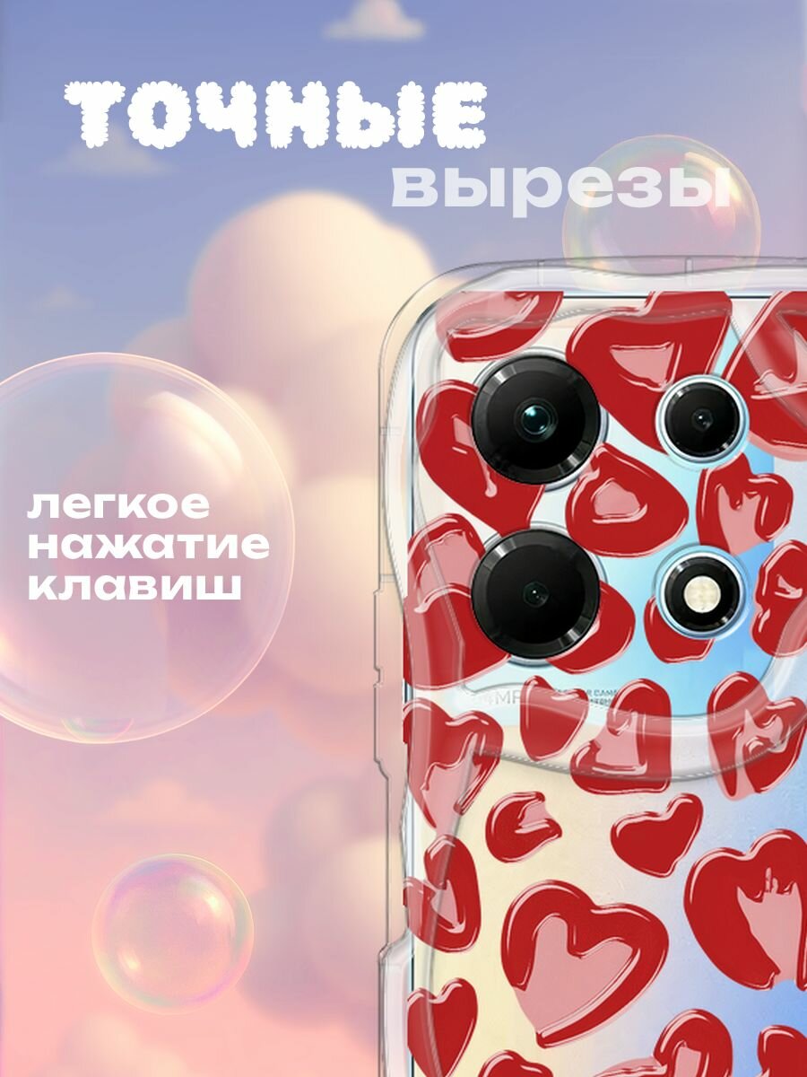 Чехол на Infinix Note 30 4G / Инфиникс Ноте 30 4G с принтом Множество красных сердец — фото 1