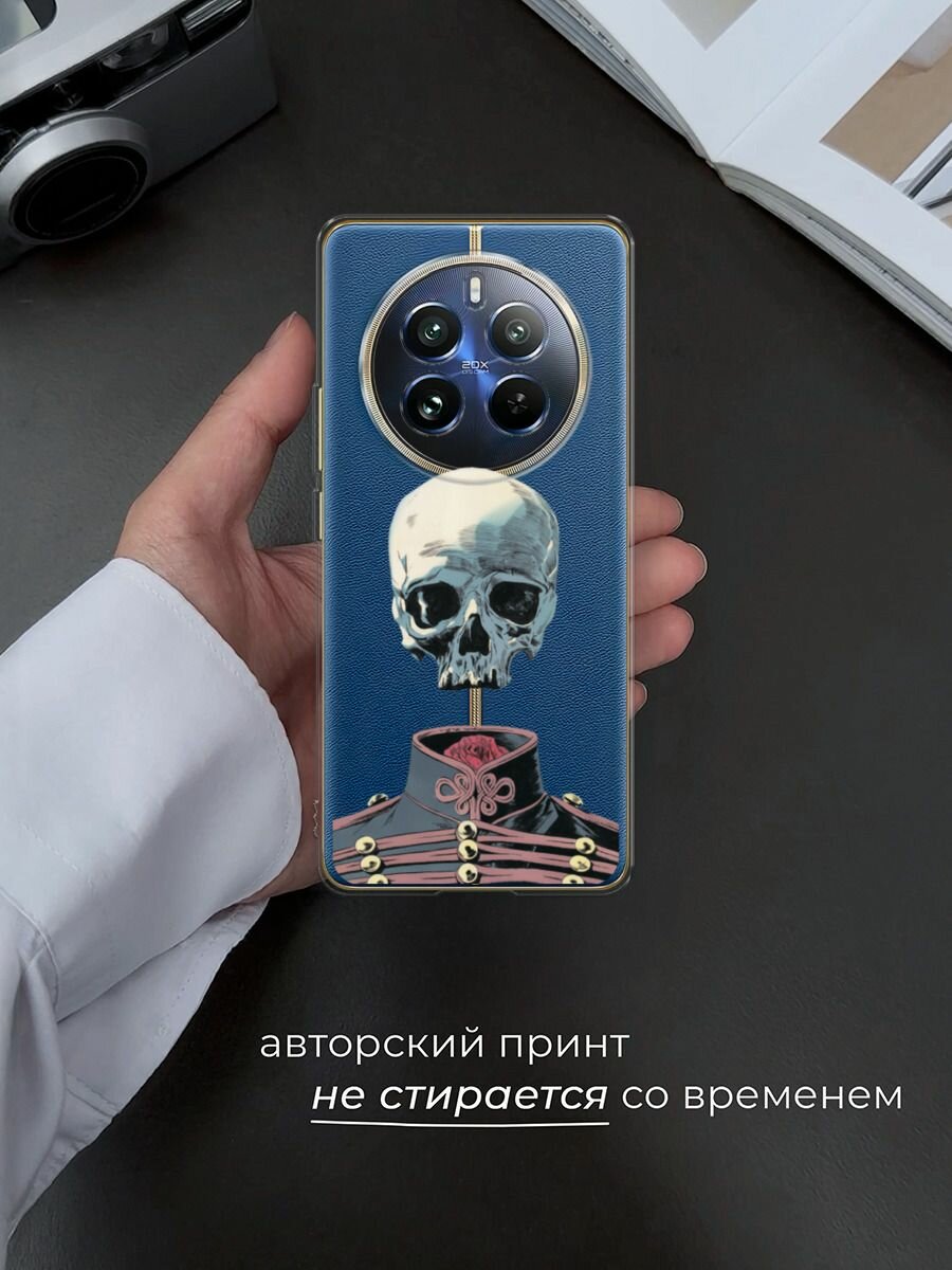 Чехол на Realme 12 Pro / Реалми 12 Про с принтом "Гусар", прозрачный — фото 1