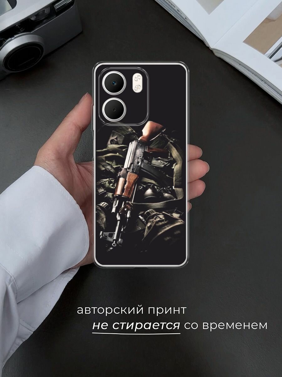Силиконовый чехол на Oppo A5x / Оппо А5x с принтом "Автомат" — фото 1