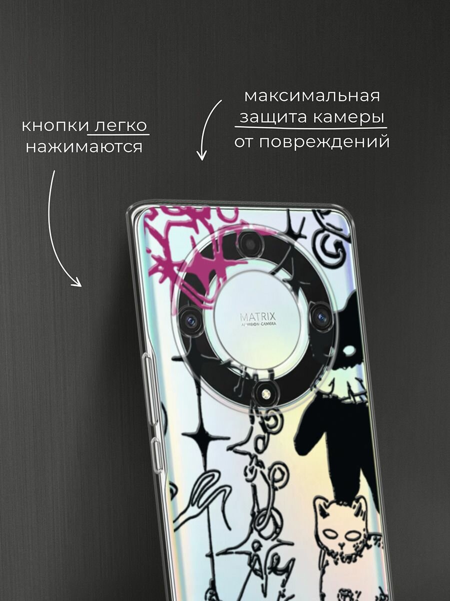 Чехол на Honor X9A / Хонор X9A с принтом "Готические котики" — фото 1
