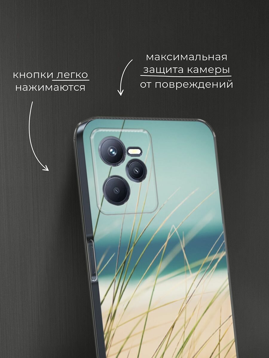 Силиконовый чехол на Realme C35 / Реалми C35 с принтом "Морской пляж" — фото 1