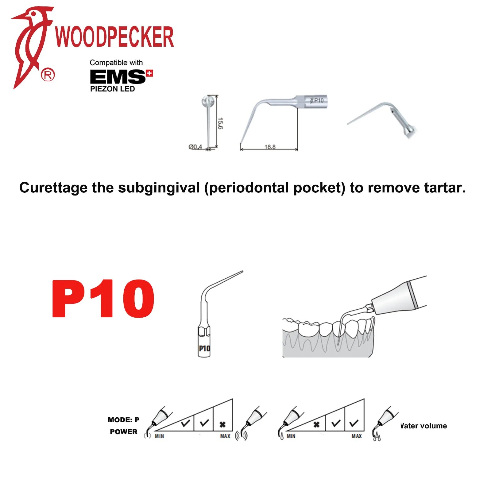 Наконечники Woodpecker для скалера EMS P10