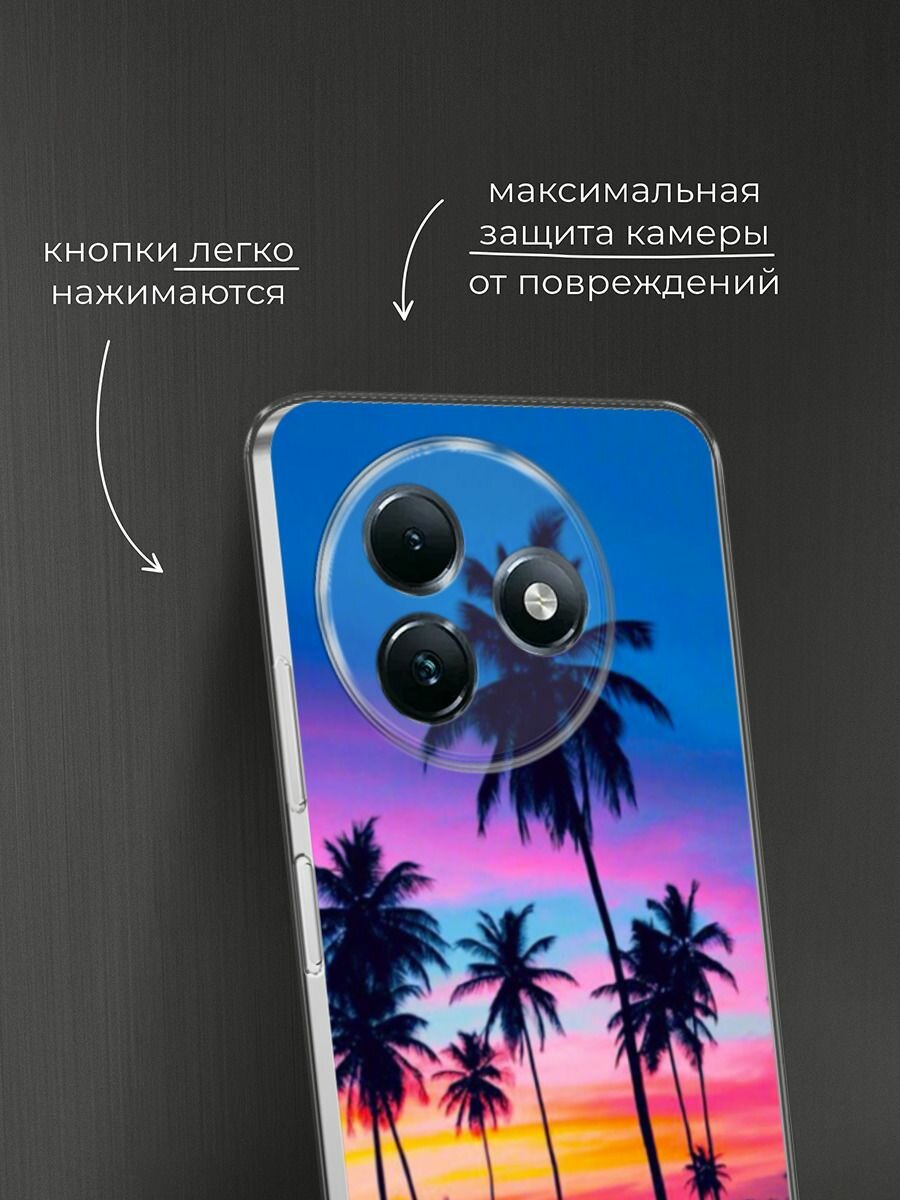 Силиконовый чехол на Itel S24 / Ител S24 с принтом "Закат 5" — фото 1