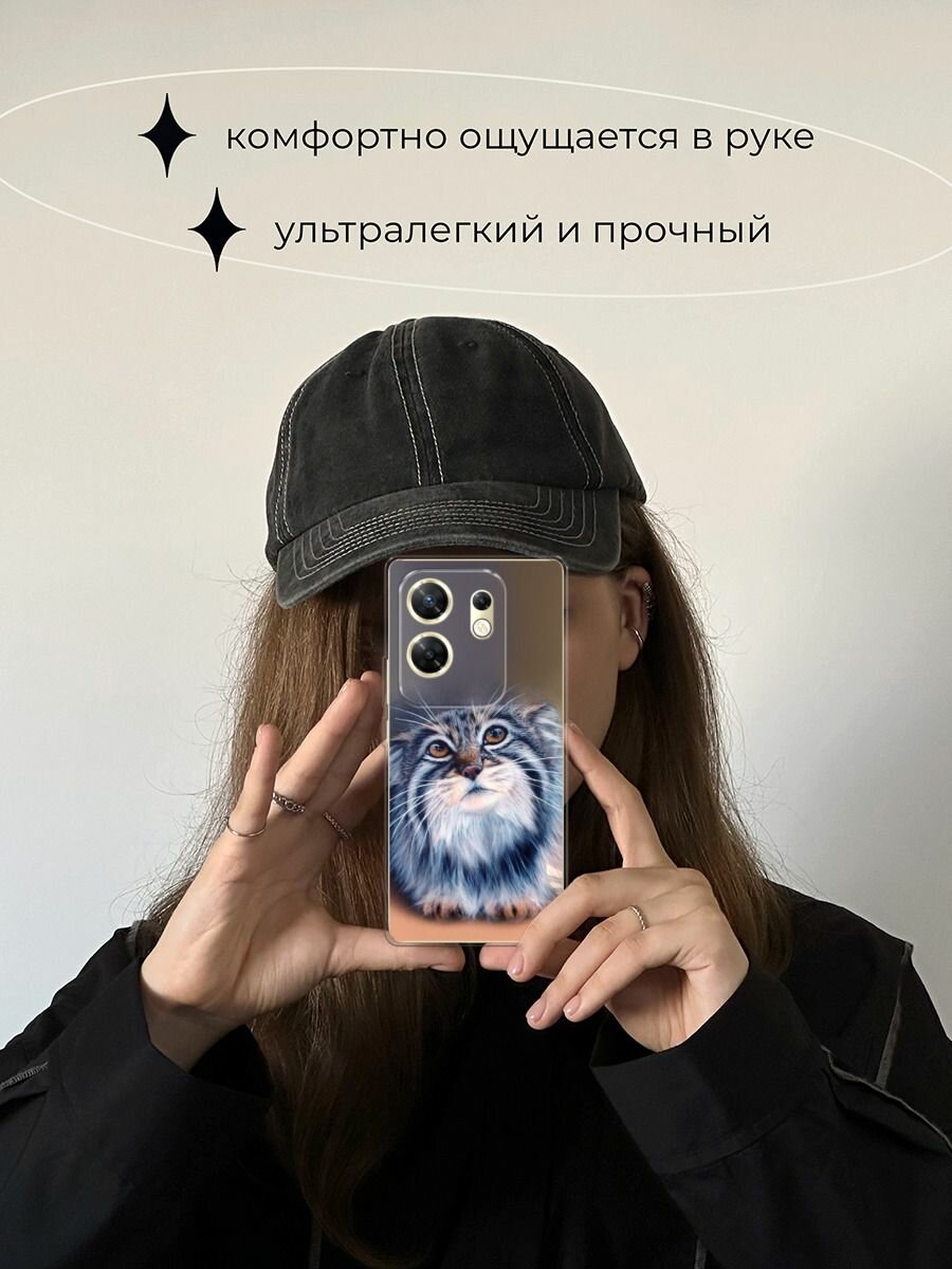 Чехол на Infinix Zero 30 4G / Инфиникс Зеро 30 4G с принтом "Кот манул 2" — фото 1