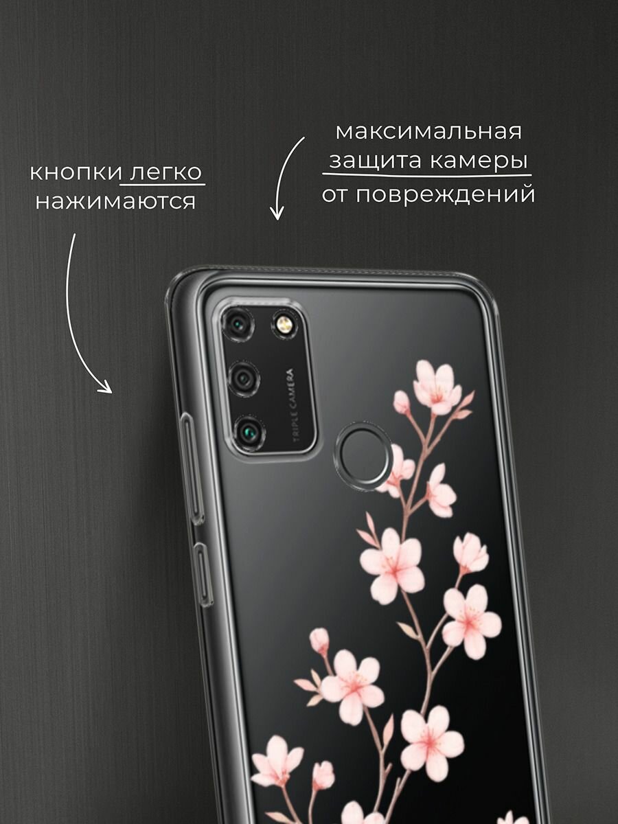 Чехол на Honor 9A / Хонор 9А с принтом "Веточка сакуры 2" — фото 1