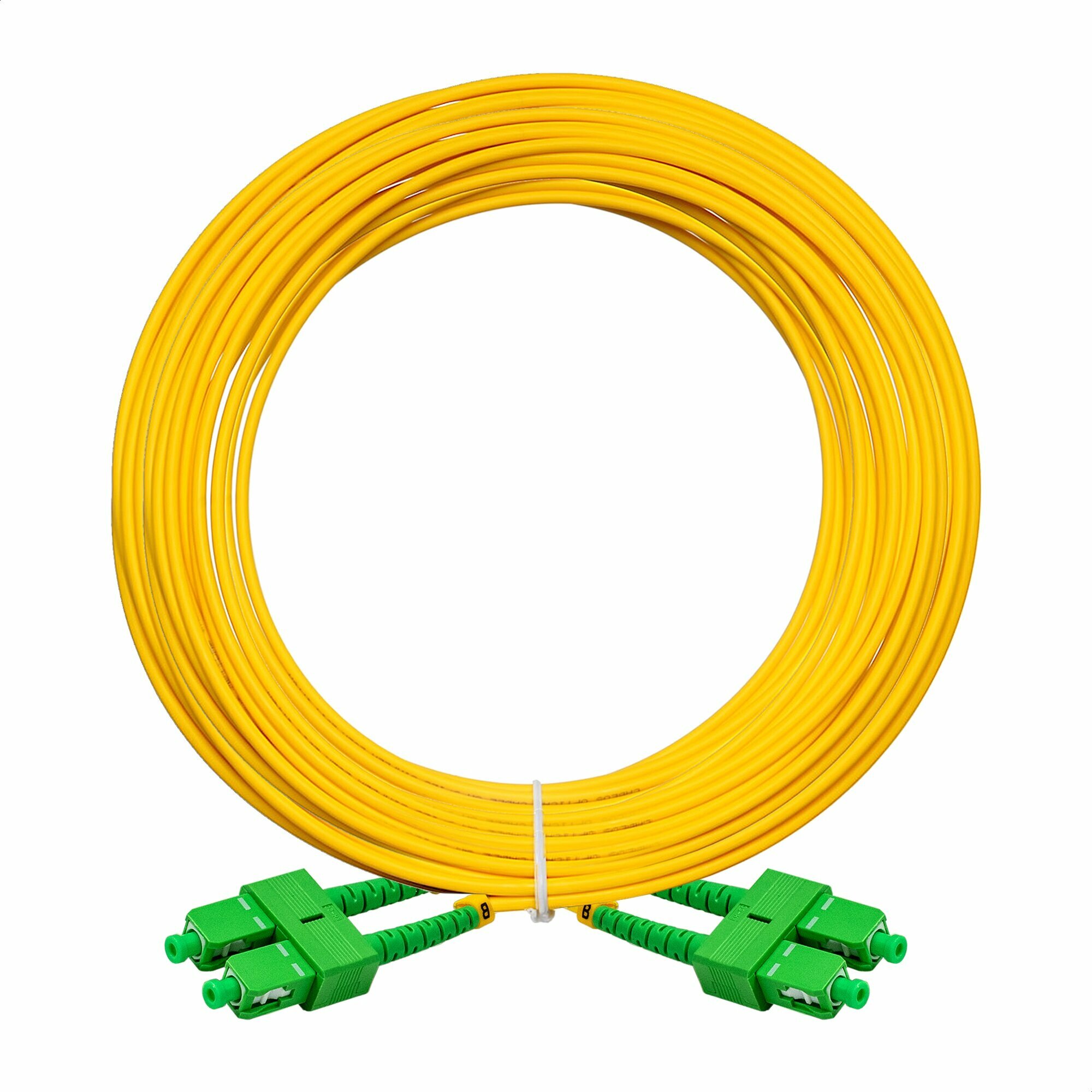 Патч-корд волоконно-оптический ExeGate FC-D-9-SC/APC-SC/APC-15M-LSZH (Шнур во SM 9/125 (OS2/G.652. D), SC/APC-SC/APC, Duplex, LSZH, 15м) EX297913RUS