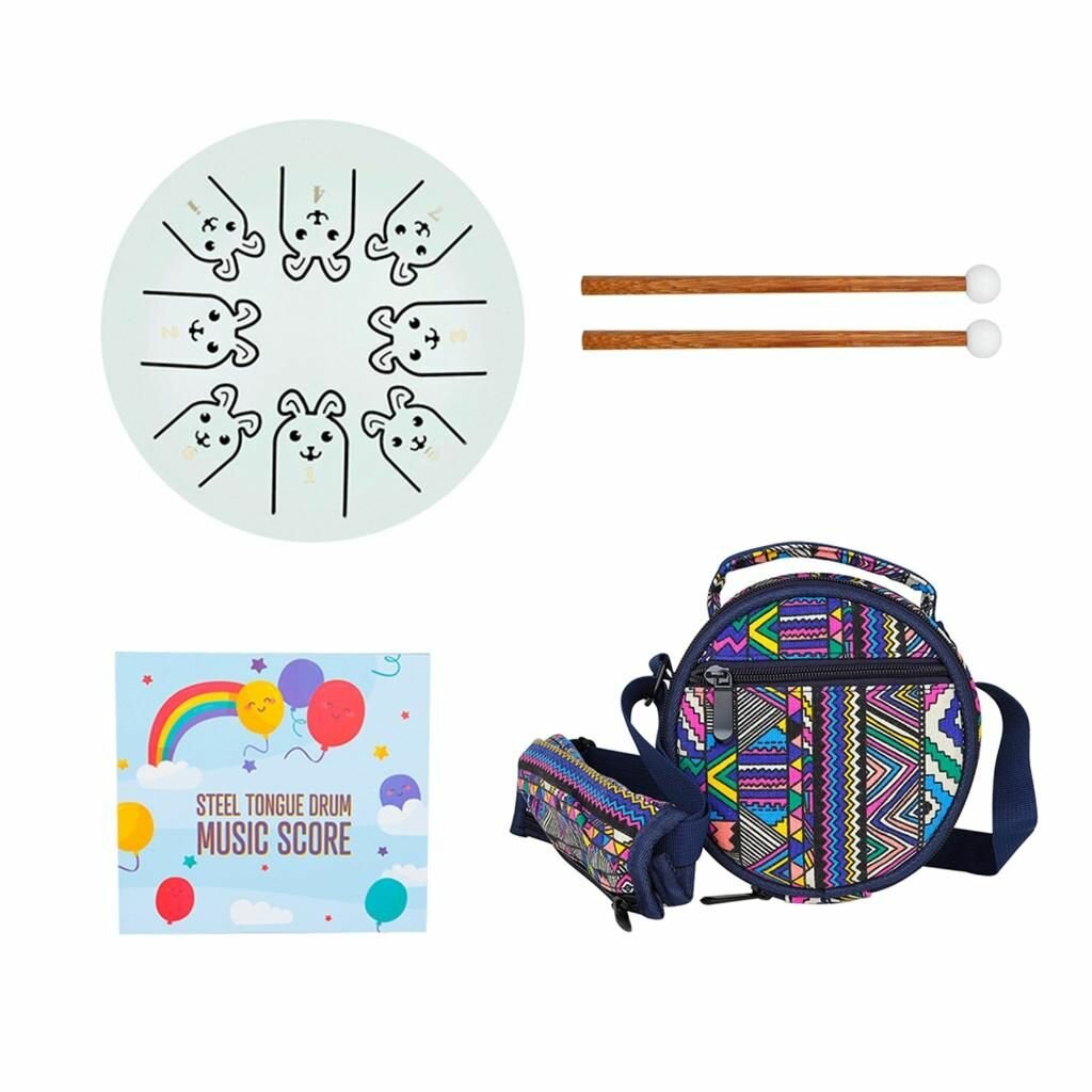 12-знаковый эфирный барабан 8-нотный стальной барабан для музыкального образования, - Кролик
