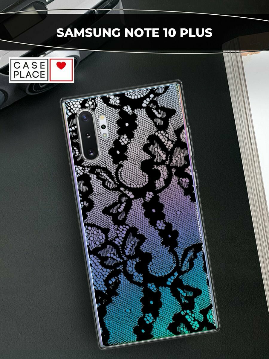 Чехол на Samsung Galaxy Note 10 + / Самсунг Гэлакси Нот 10 Плюс с принтом "Черная сетка 2"