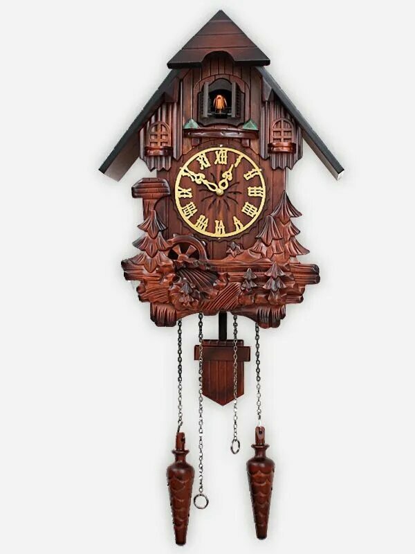 Настенные часы "Циферблат", с кукушкой, из цельного дерева, 76х33 см