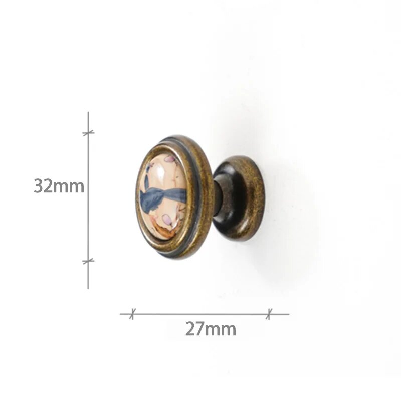 Керамические ручки для мебели imango, птичий узор Bird 207-CC0mm