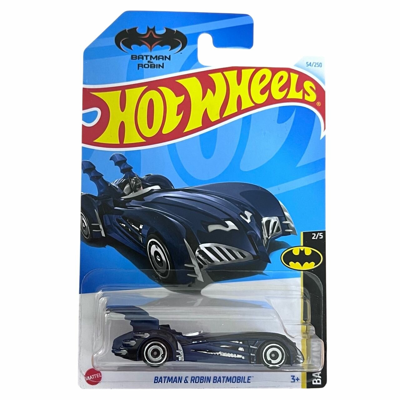 Машинка Hot Wheels металлическая в масштаб 1:64 BATMAN & ROBIN BATMOBILE (Темно-синий)