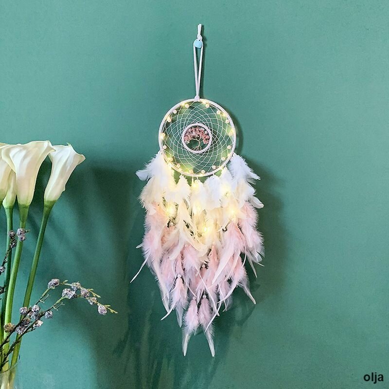 Ловец снов, Большой ловец снов с перьями на стене, 65*15 сантиметровый амулет для дома, подарок на день рождения, Ветряные колокольчики "Древо жизни", креативные украшения для подоконника в спальне