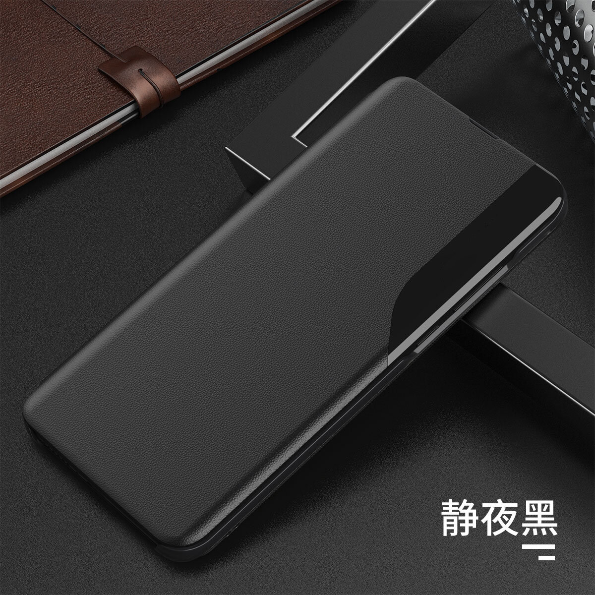 Чехол Для Xiaomi 15T Pro/Сяоми 15T Про, soft touch, чехол-кардиомонитор, искусственная кожа, поликарбонат (PC), защита камеры, ударопрочный, усиленные углы, Xiaomi, Xiaomi 15T Pro, black,