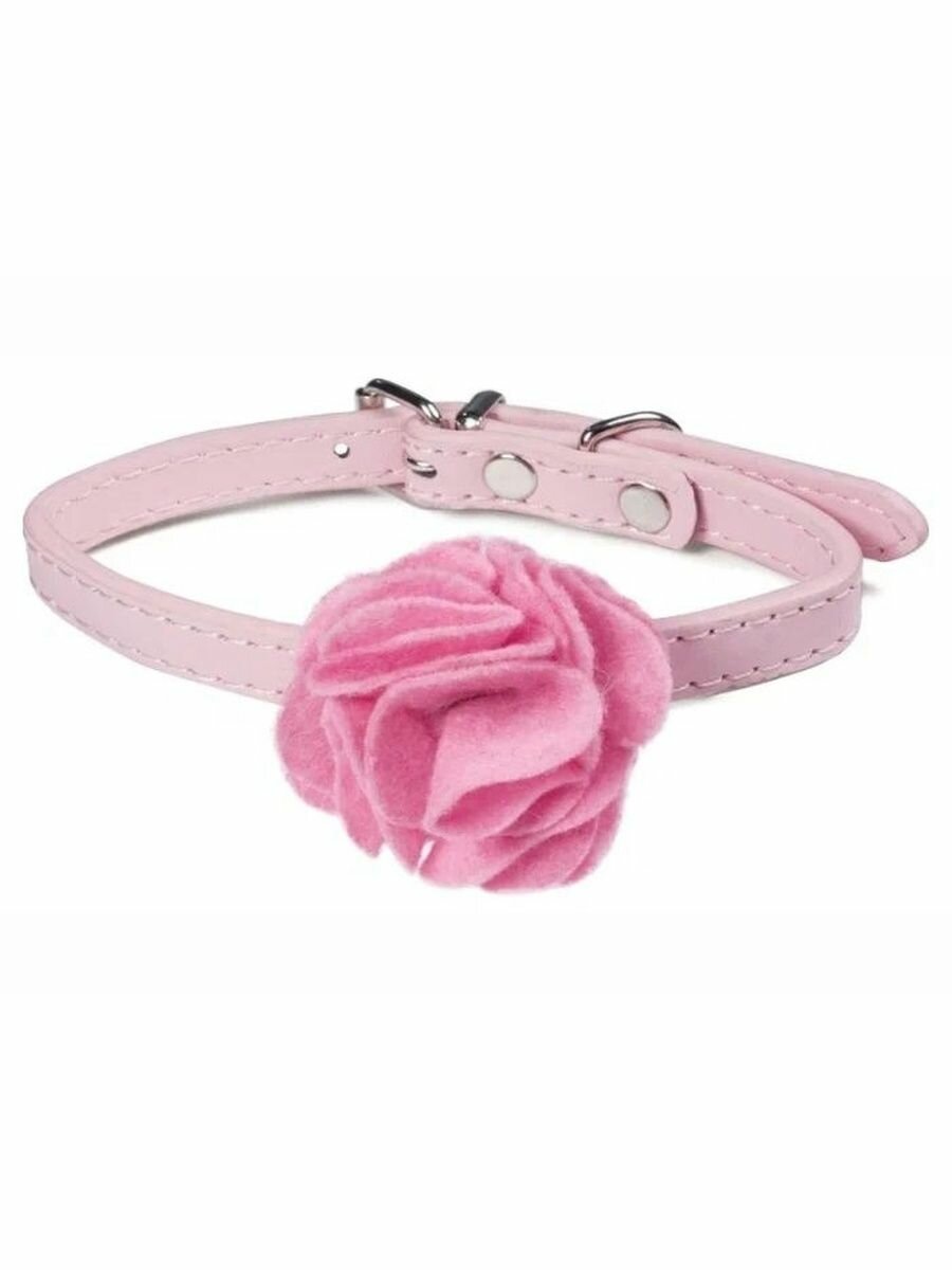 Ошейник из иск. кожи Нежность, цвет розовый, размер XS, 10х310 мм