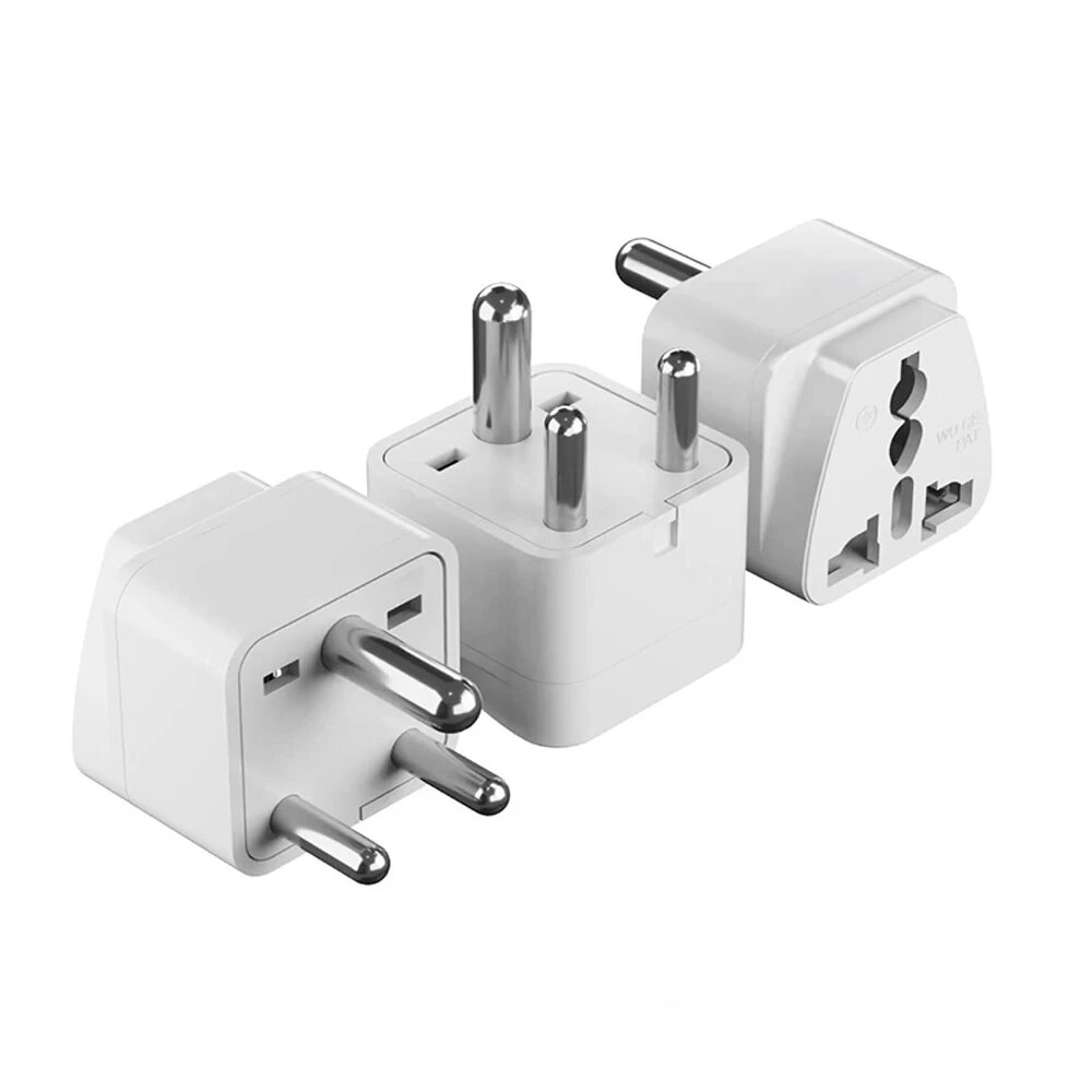 Адаптер для путешествий GMET Индия (тип D) для Пакистана, Непала, Бангладеш-3 упаковки [Заземленный и универсальный] (GP-10-3PK)