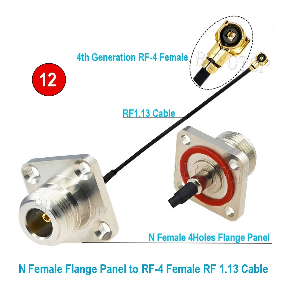 BEVOTOP Коаксиальный кабель RF 1-го поколения N-N 5 см 7.5CM, PM-N F to RF-4F113
